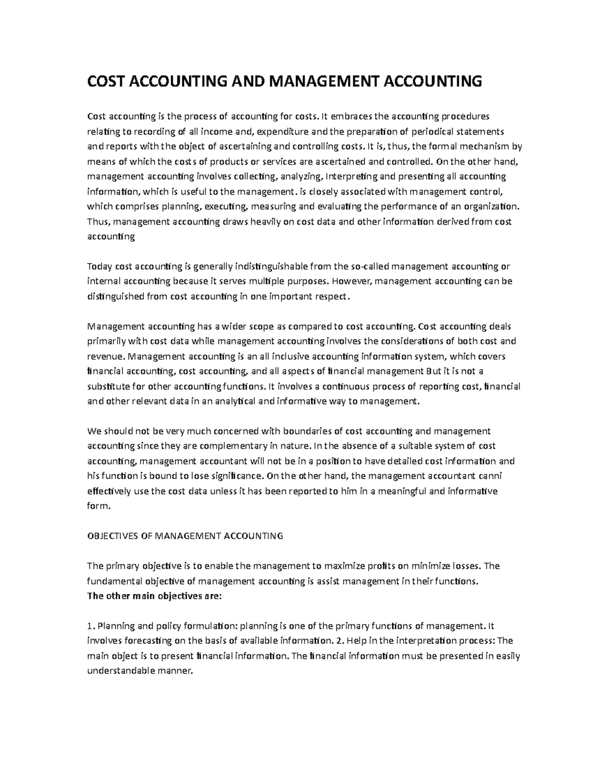 COST Accounting AND Management Accounting - COST ACCOUNTING AND ...