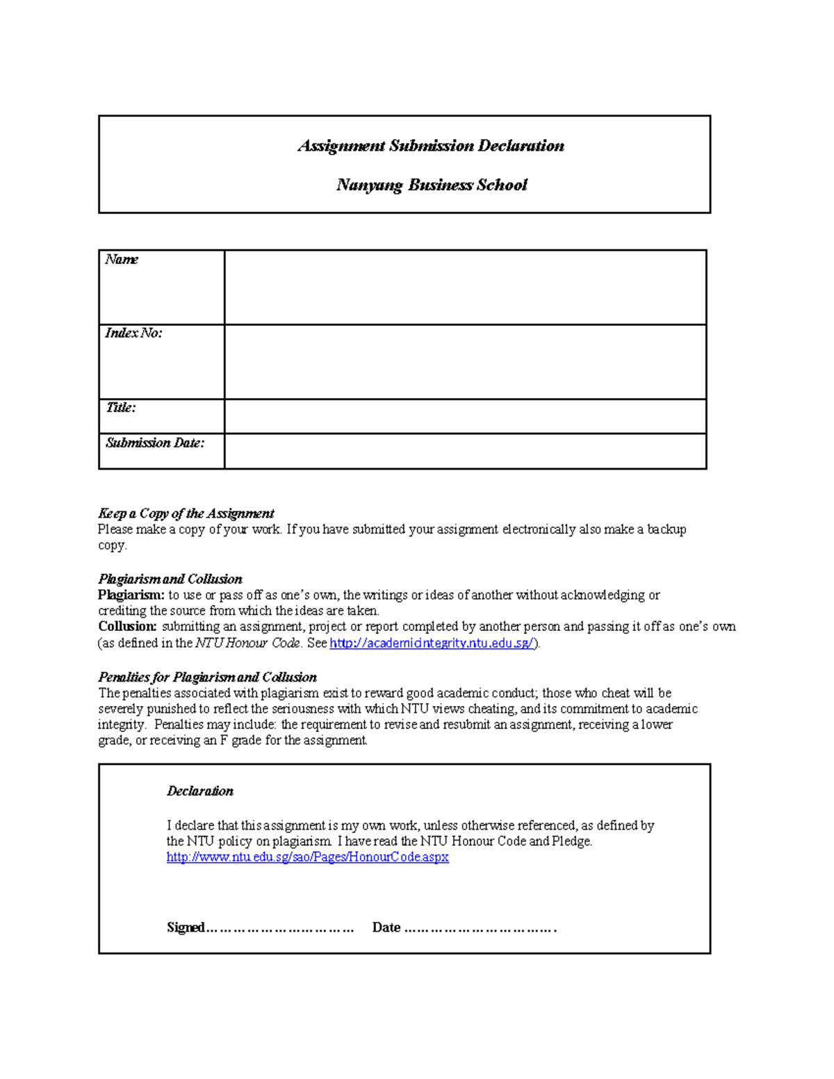 BH2605 Critical Thinking Submission - Assignment Submission Declaration ...
