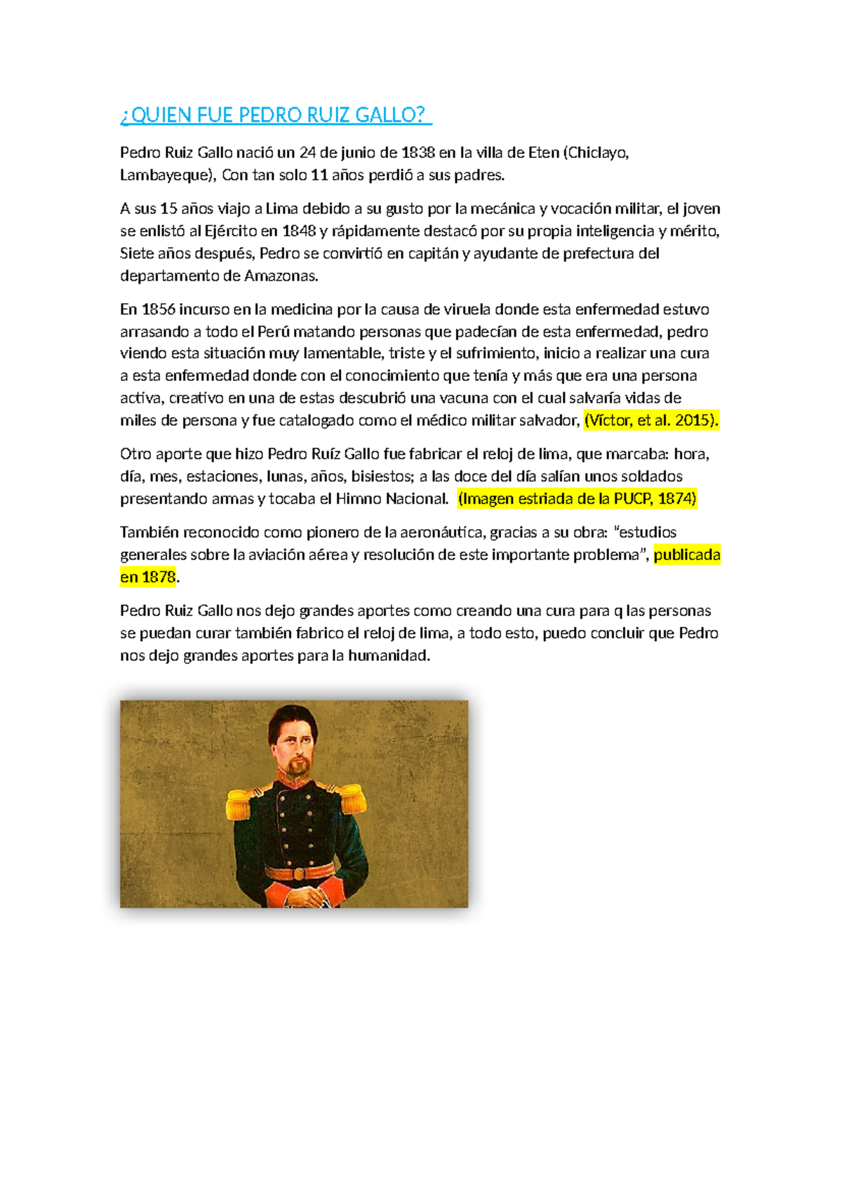 Quien FUE Pedro RUIZ Gallo - ¿QUIEN FUE PEDRO RUIZ GALLO? Pedro Ruiz ...