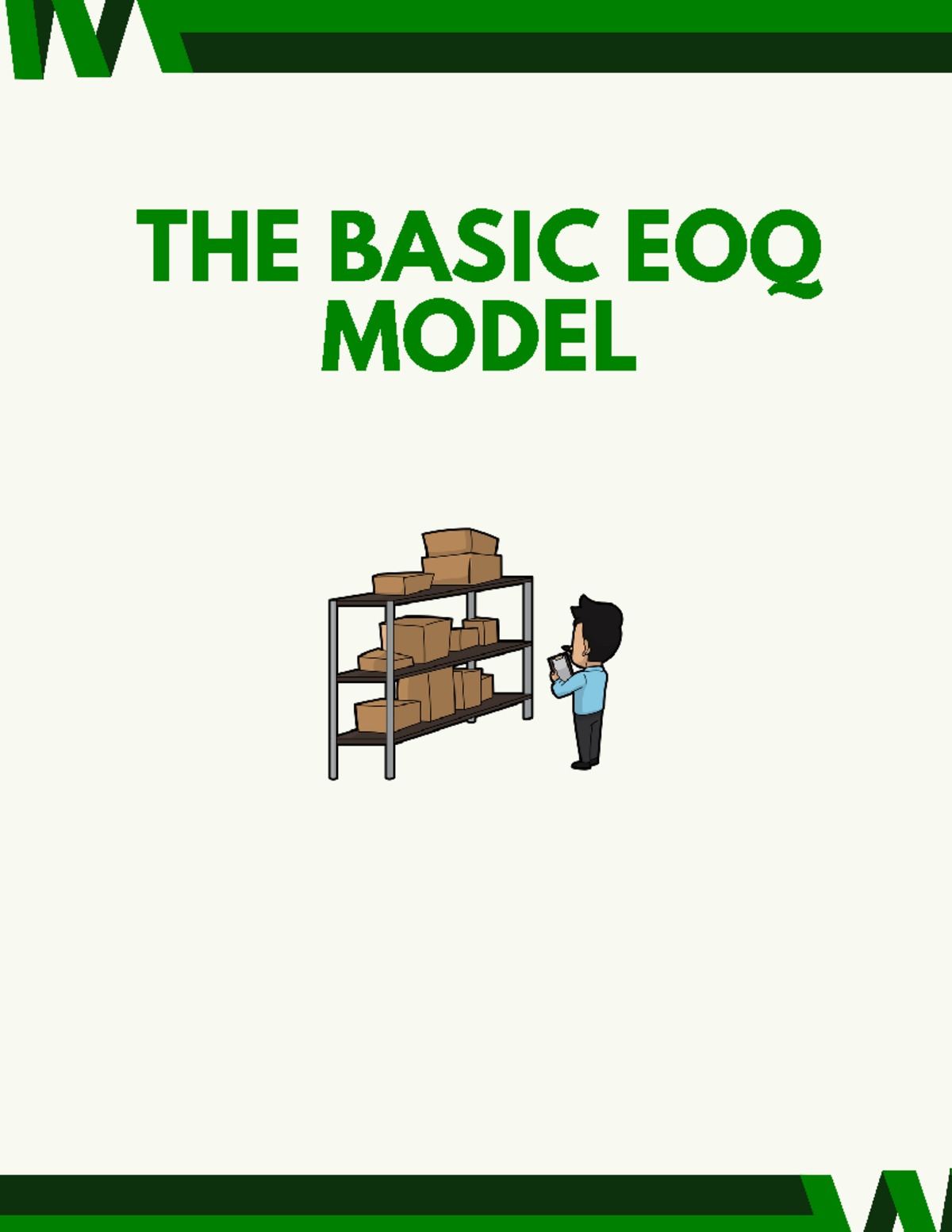 EOQ Model - THE BASIC EOQ MODEL It is also known as the Economic Buying ...