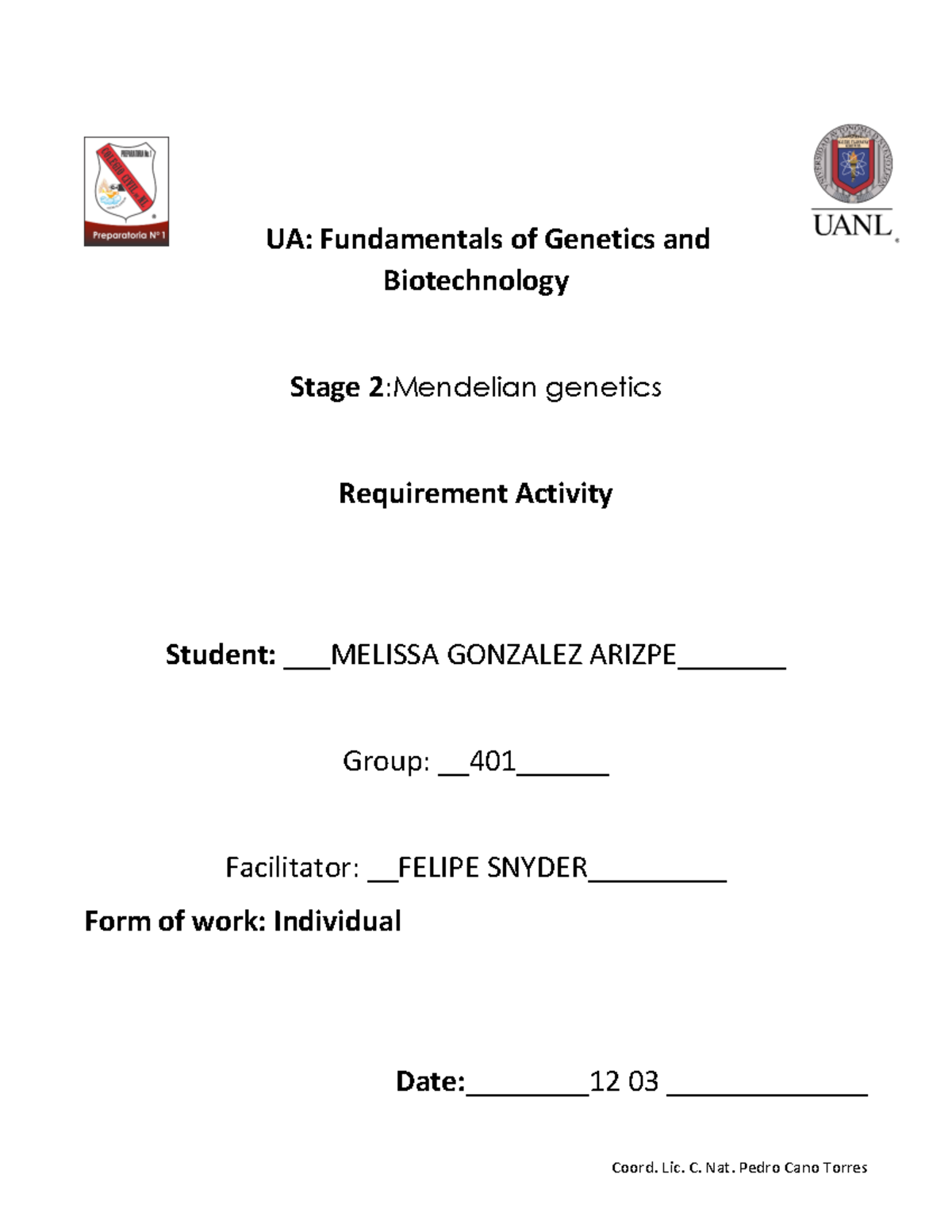MGA AR Etapa 2 GEN - resumen - UA: Fundamentals of Genetics and ...