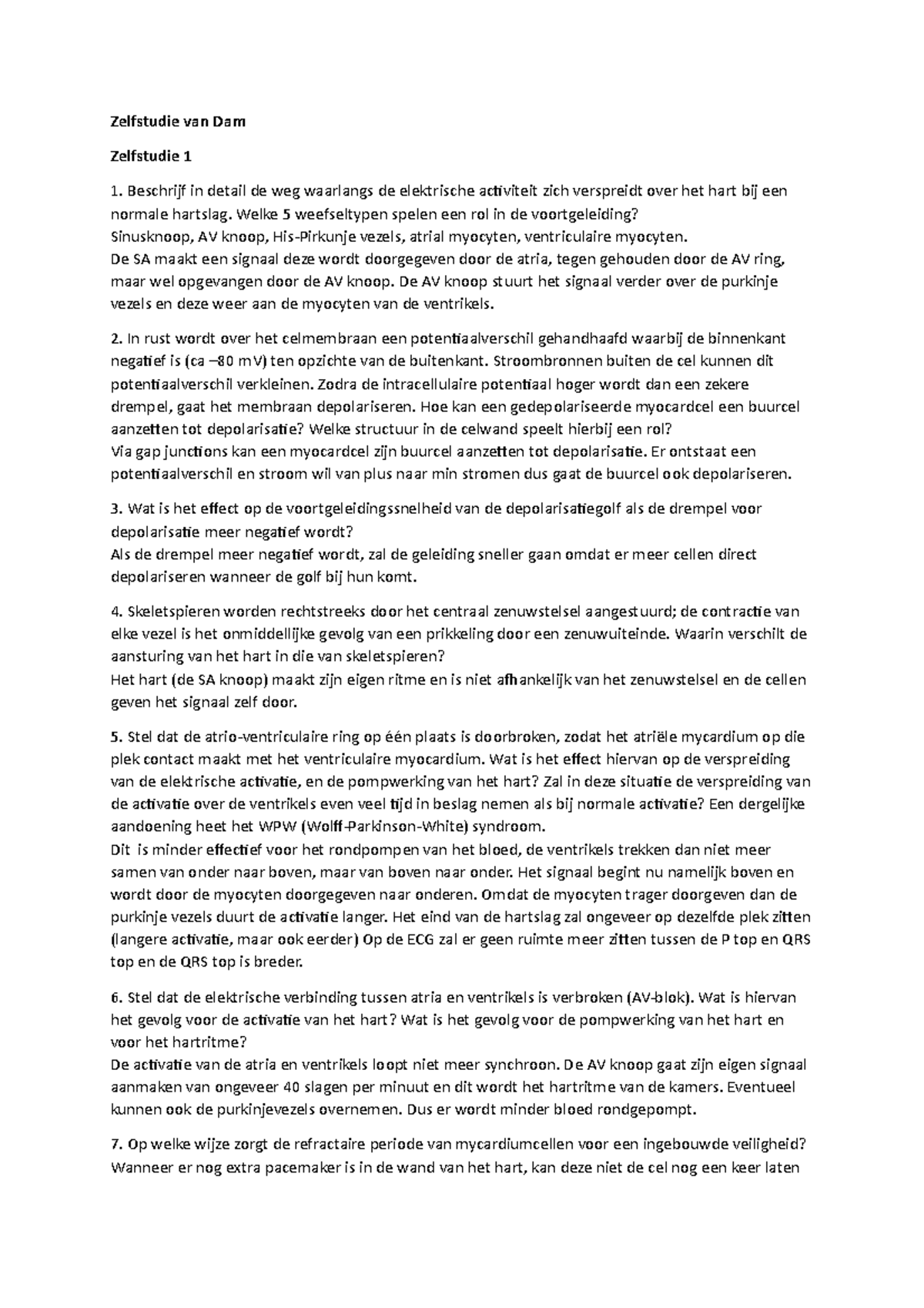 Zelfstudie van Dam - Zelfstudie van Dam Zelfstudie 1 Beschrijf in ...