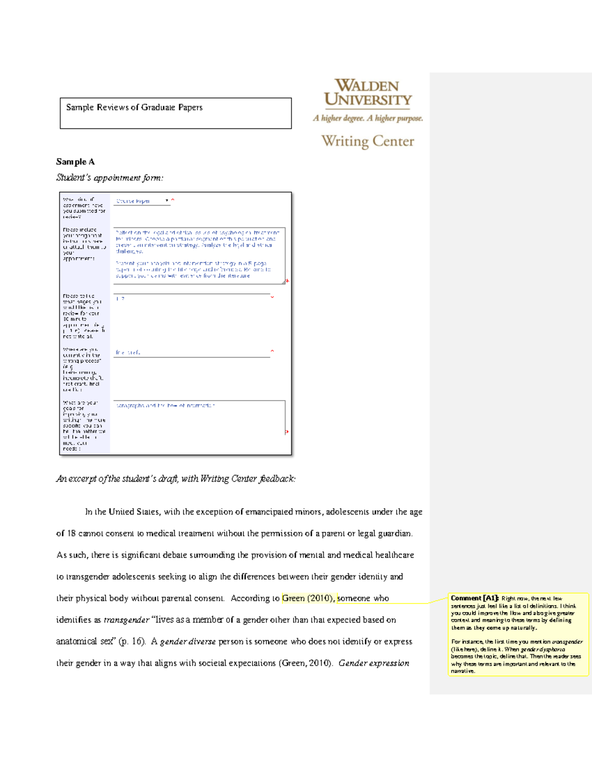 Sample Graduate Reviews | Sample Graduate Reviews | Sample Graduate ...