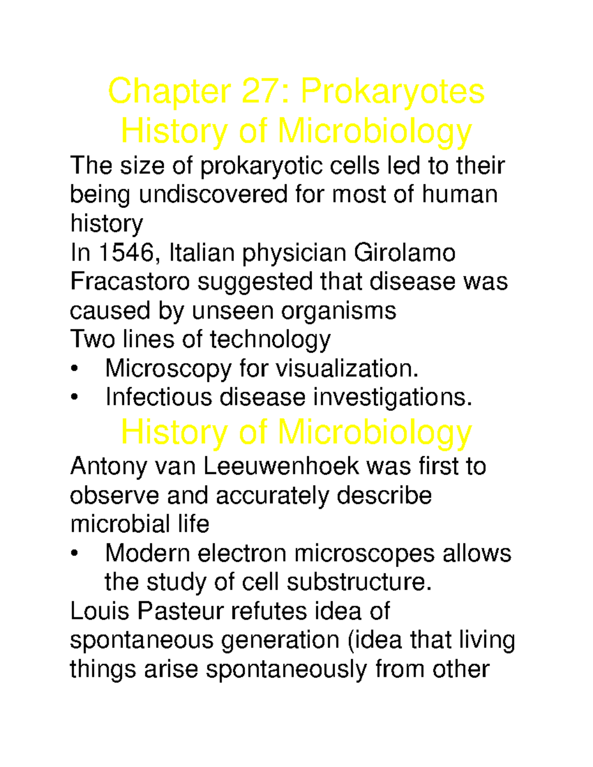 Chapter 27- Prokaryotes - Chapter 27: Prokaryotes History of ...