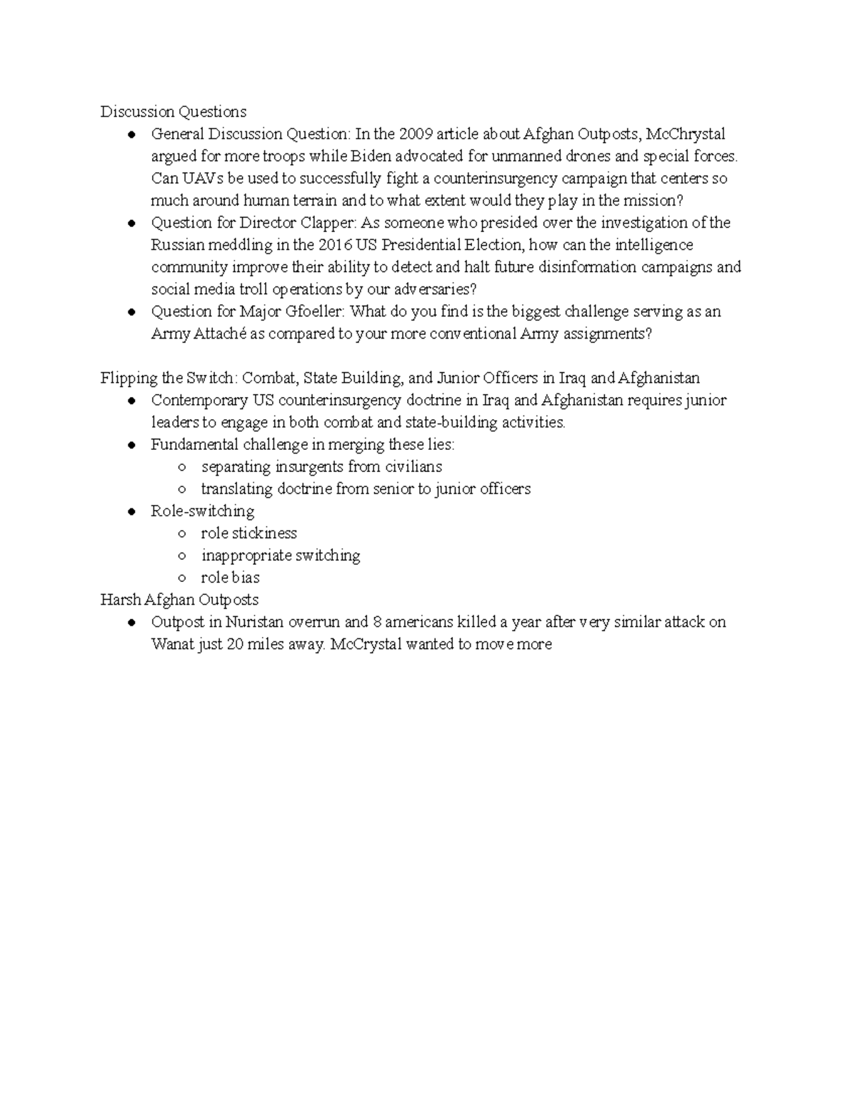 Class 7 - Lecture notes 7 - Discussion Questions General Discussion ...
