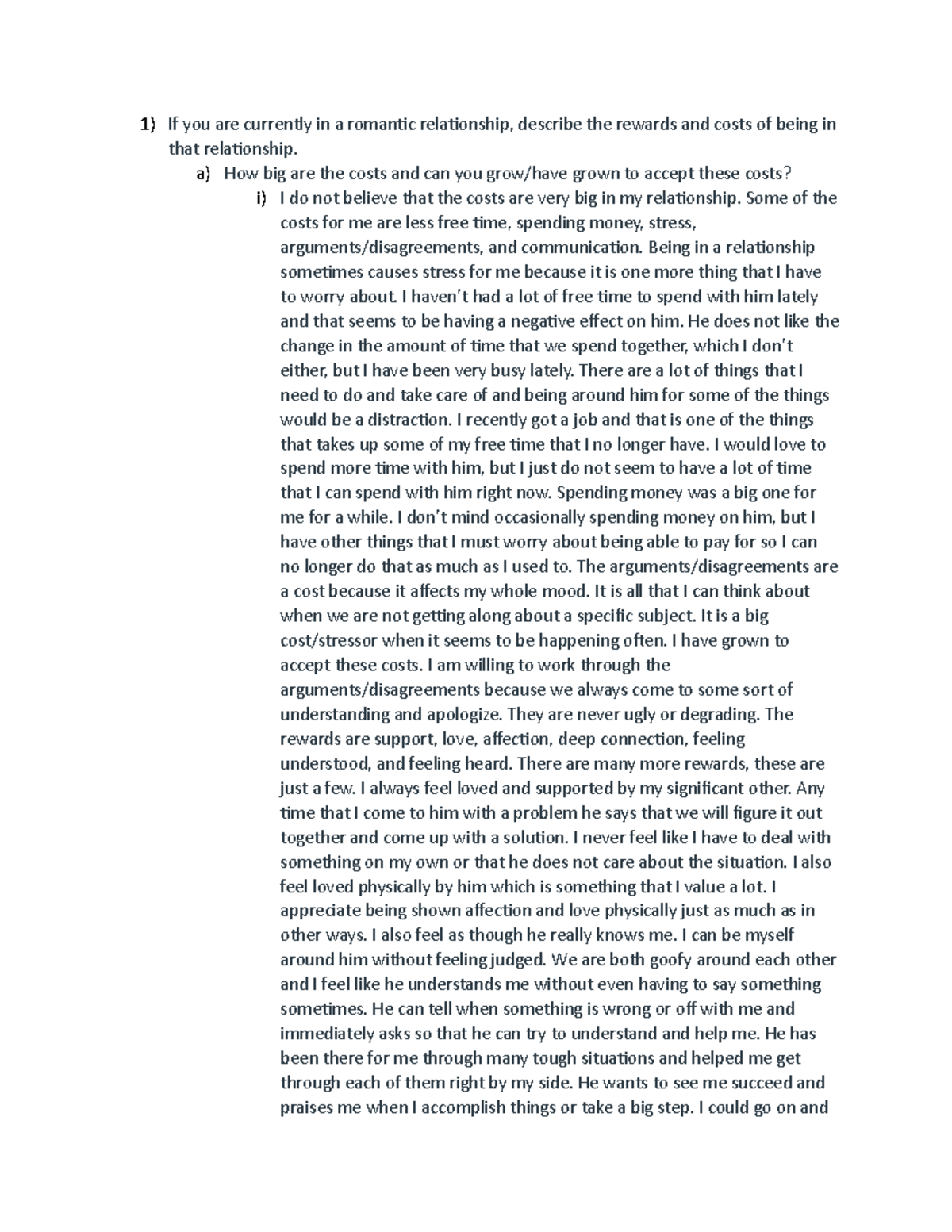 CF102 Relationship Exchange Reflection - If you are currently in a ...