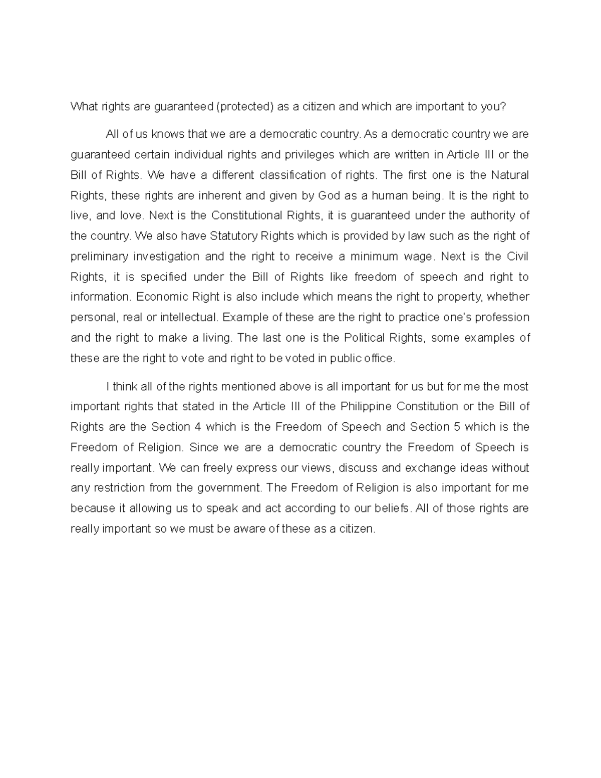 Bornstp - What rights are guaranteed (protected) as a citizen and which ...