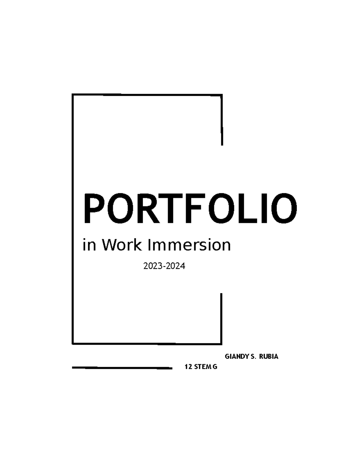WORK Immersion Portfolio Format - PORTFOLIO in Work Immersion 2023 ...