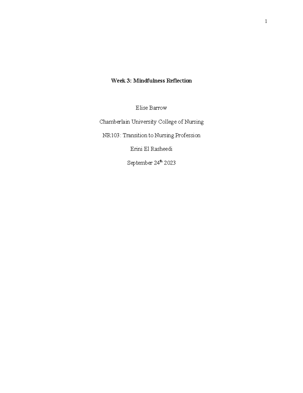 APA 7th Edition Paper Template Rnbsn (12) - Week 3: Mindfulness ...