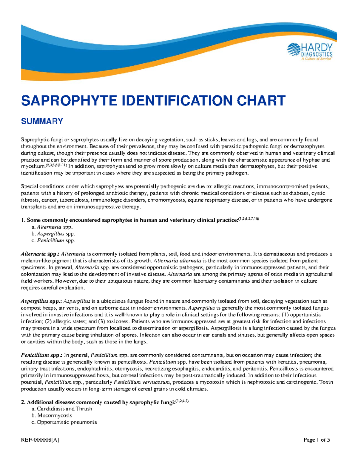 Bacti Lab Saprophyte IDChart - SAPROPHYTE IDENTIFICATION CHART SUMMARY ...