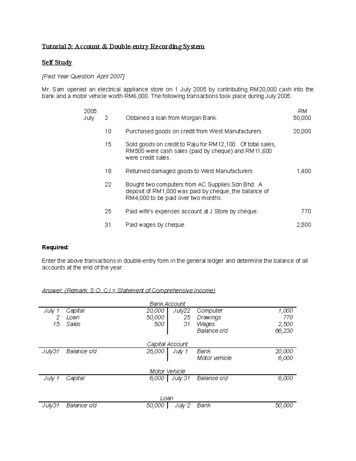 eng............. - Tutorial 3: Account & Double-entry Recording System ...
