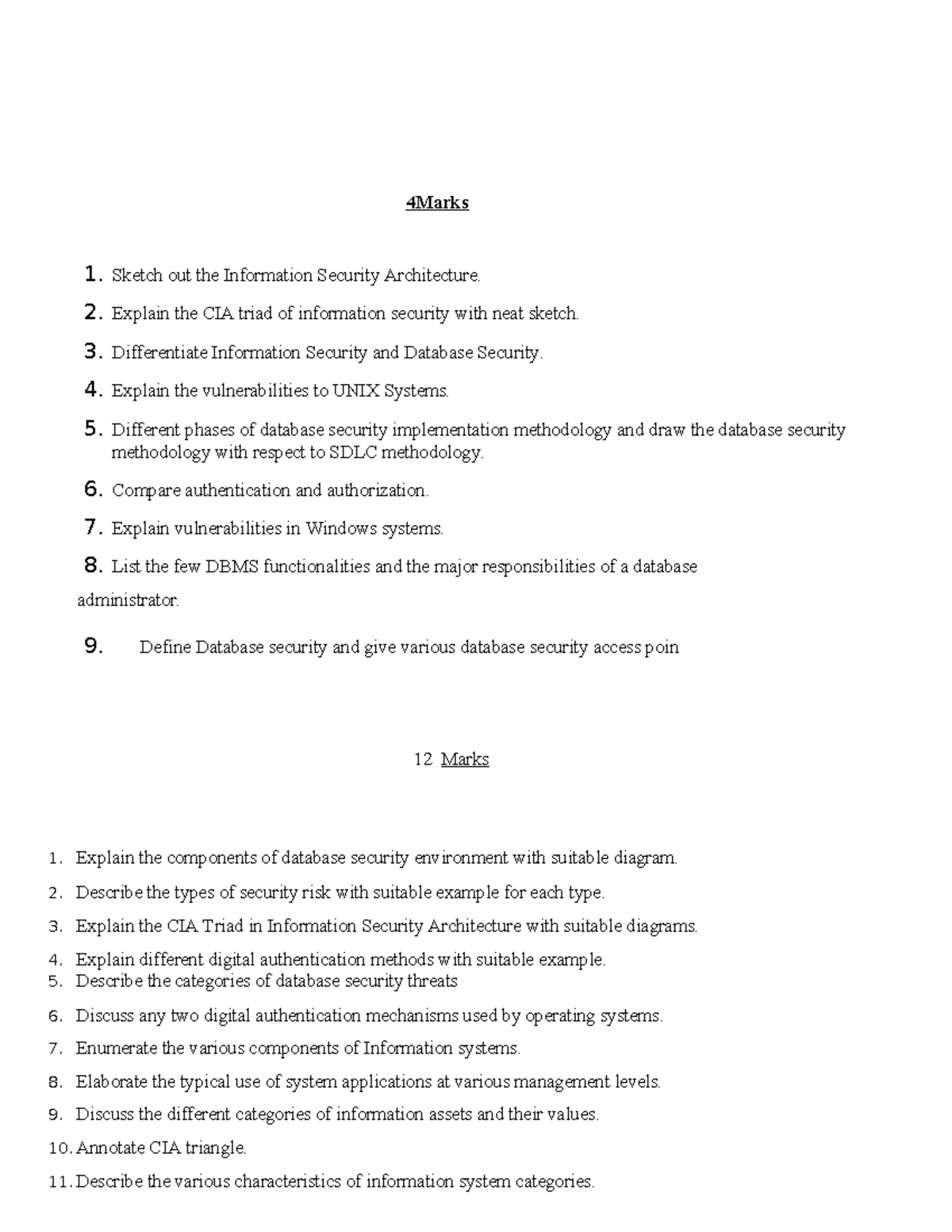 UNIT 1-Question Bank- Updated - 4Marks 1. Sketch out the Information Security Architecture. 2 ...