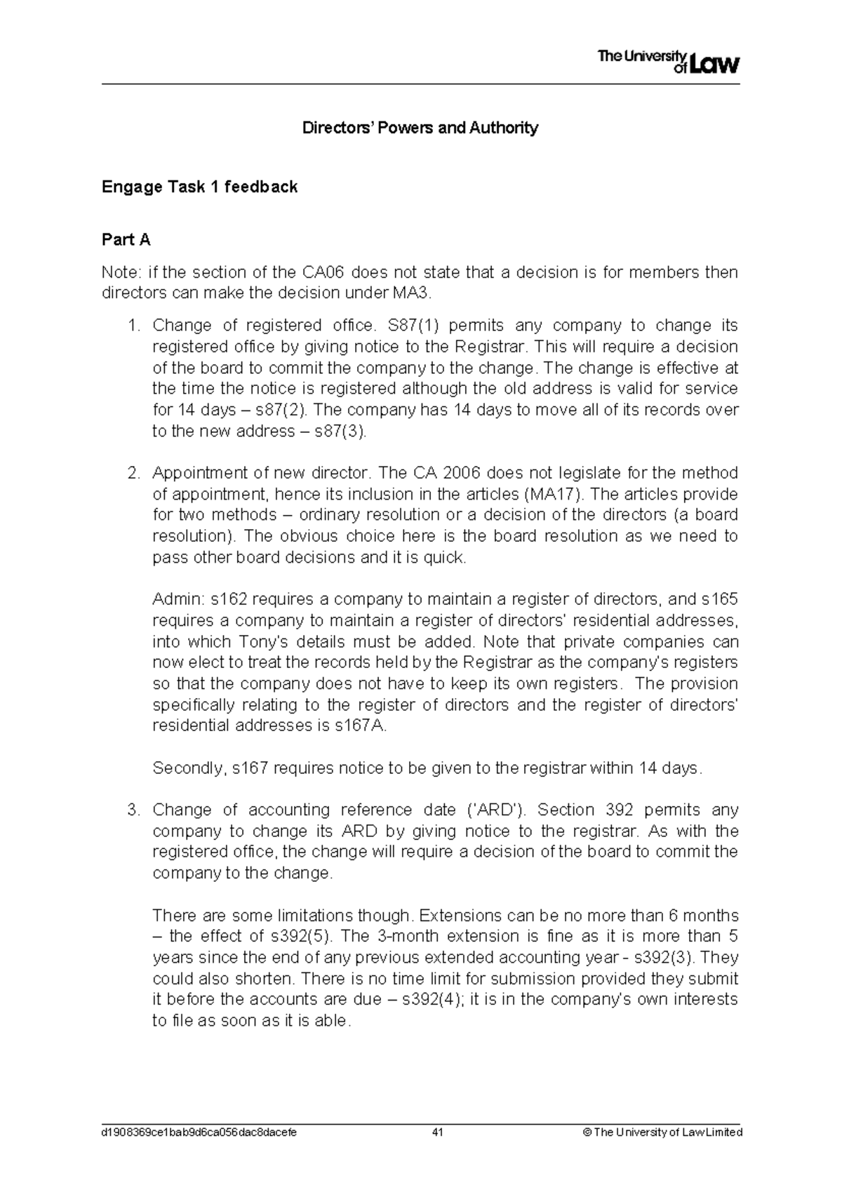 2425 blp u03 ce01 engage task exemplar - Directors’ Powers and ...