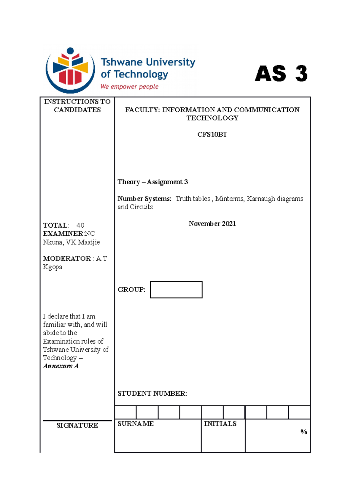 Assignment 3 - Write your full first names and surname and student ...