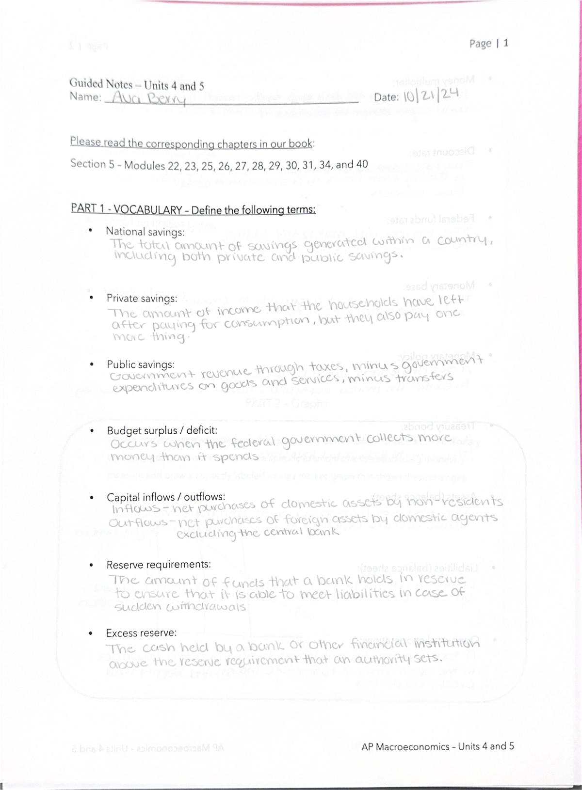 4 and 5 guided notes resubmission - Page I 1 Guided Notes Units 4 and 5 ...