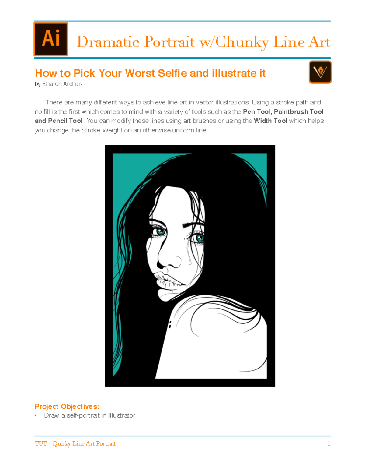 3 Dramatic Portrait with Chunky Line Art - Dramatic Portrait w/Chunky ...