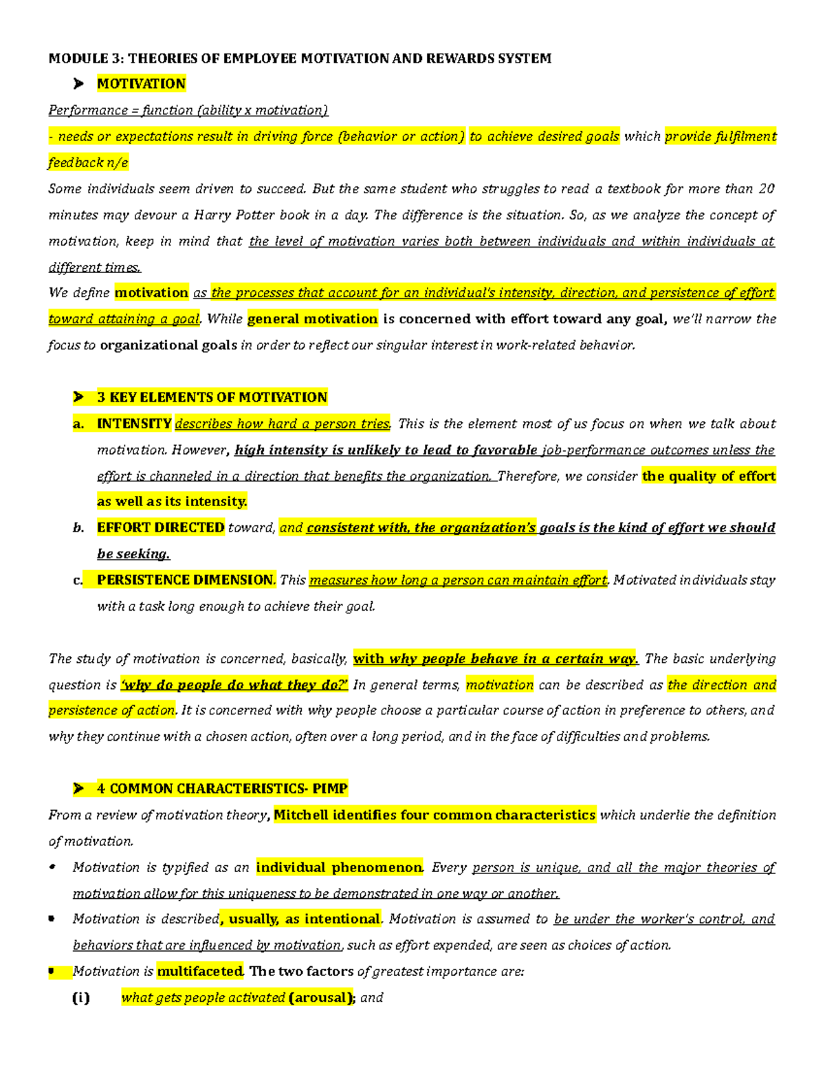 Module 3- MA102 Reviewer - MODULE 3: THEORIES OF EMPLOYEE MOTIVATION ...