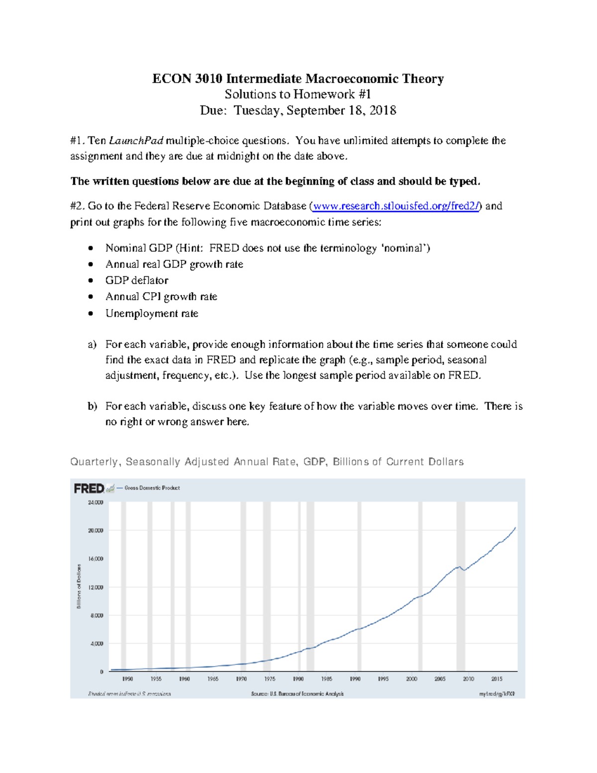 Exam 1 December 2018, answers - ECON 3010 Intermediate Macroeconomic ...