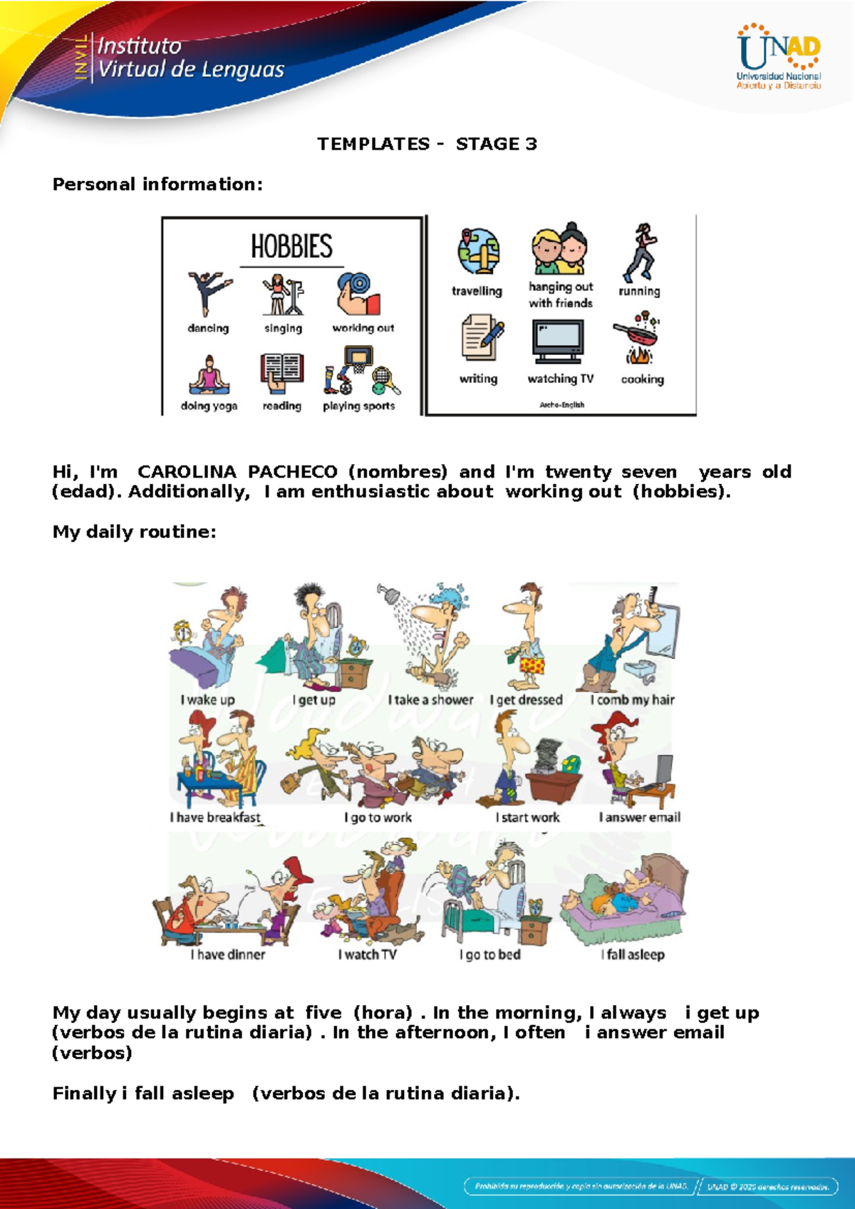 Stage 3 - Task 4 - TEMPLATES - STAGE 3 Personal information: Hi, I'm ...