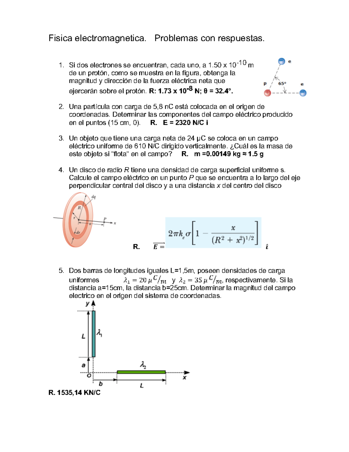 Fisica electromagnetica. Problemas con respuestas. - Fisica ...