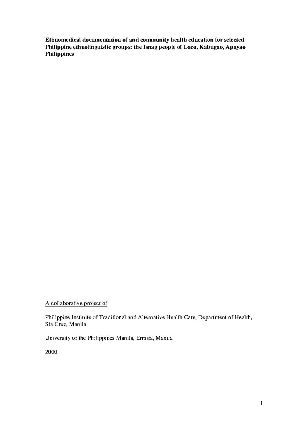 3.5 - it's about culture - Ethnomedical documentation of and community ...