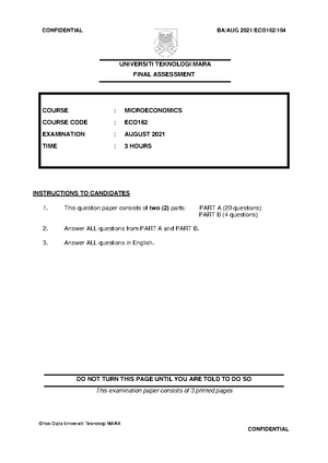 Group Assignment ECO162 - MICROECONOMICS ECO 162 GROUP ASSIGNMENT ...