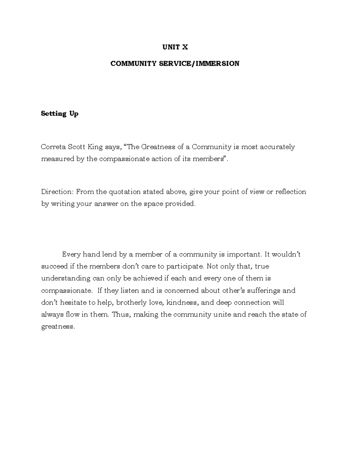 UNIT X - UNIT X Assessing Learning ACTIVITY 9 1. Discuss motivation in ...
