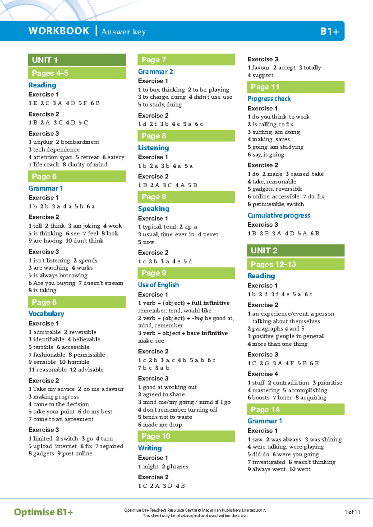 587115949 OPT B1plus WB Answers - Optimise B1+ Teacher’s Resource ...