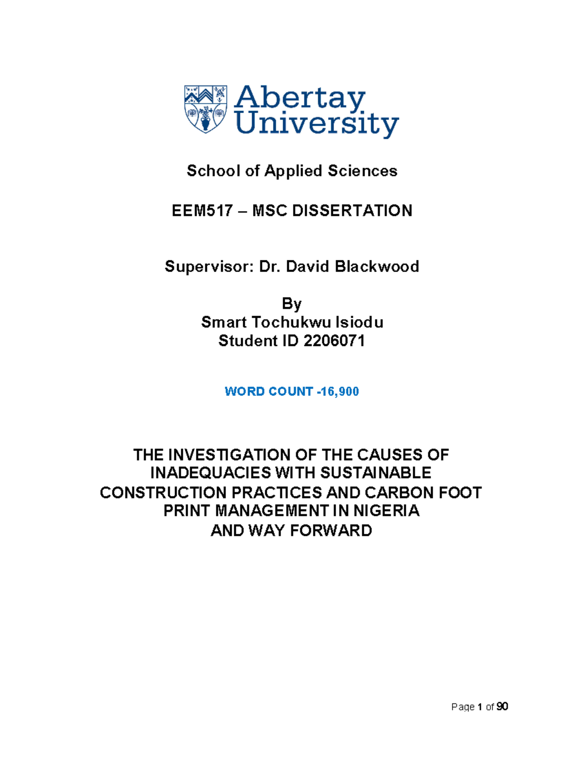 EEM 517 - MSc Dissertation - 2206071 - School of Applied Sciences ...