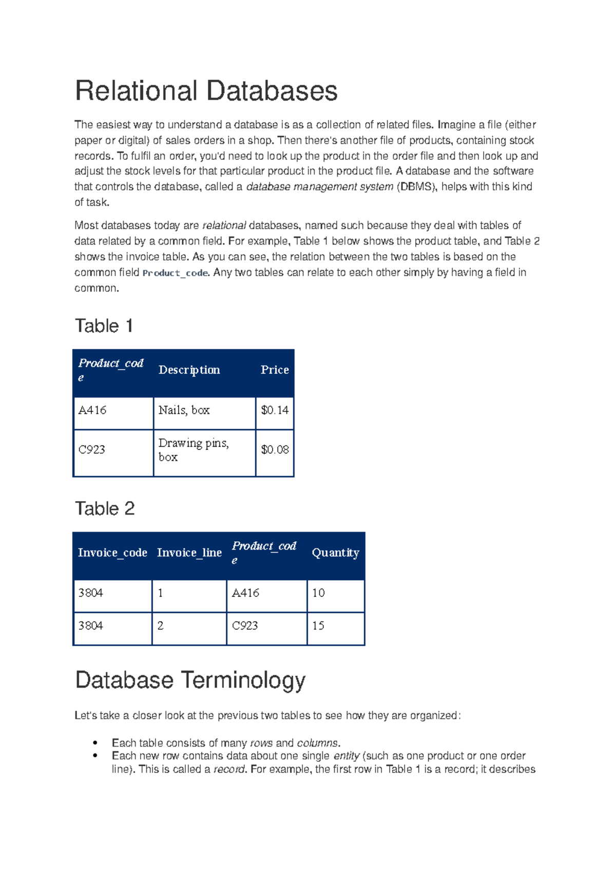 Relational Databases - Rel ational Dat abases The easiest way to ...