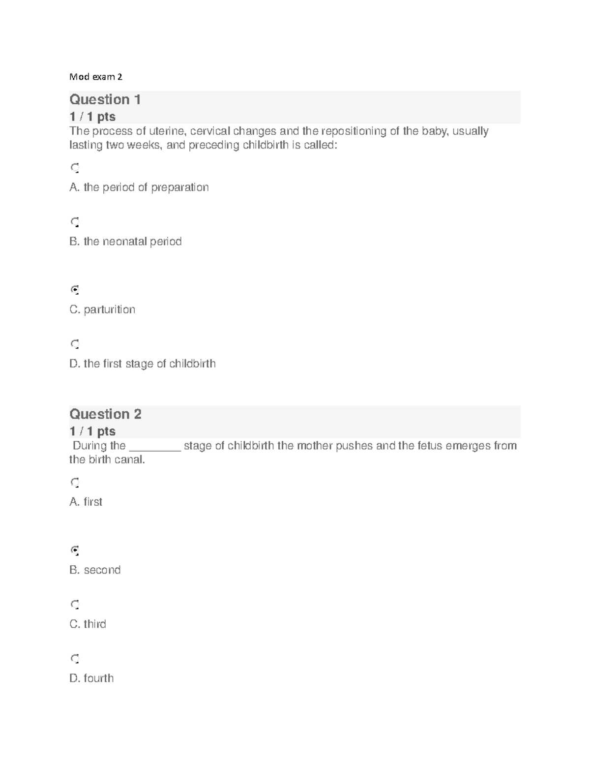 psy220 Human Growth and Development module 2 exam - Mod exam 2 Question ...