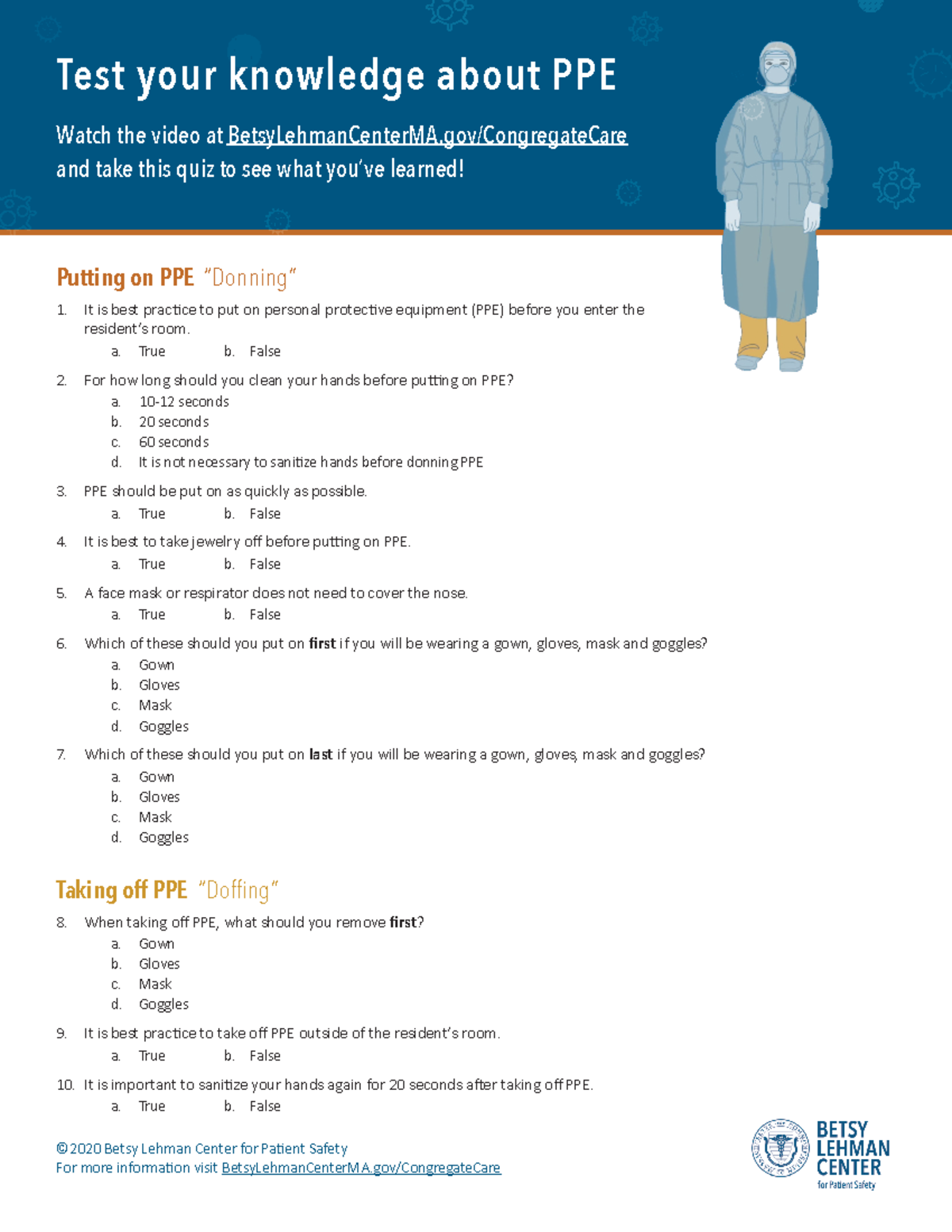 Quiz-Congregate Care - Describe - Test your knowledge about PPE Watch ...