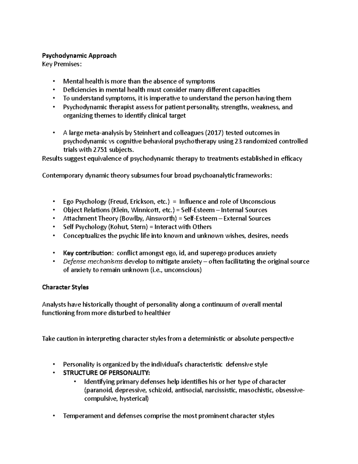 Case Conceptualization Document 3 - Psychodynamic Approach Key Premises ...