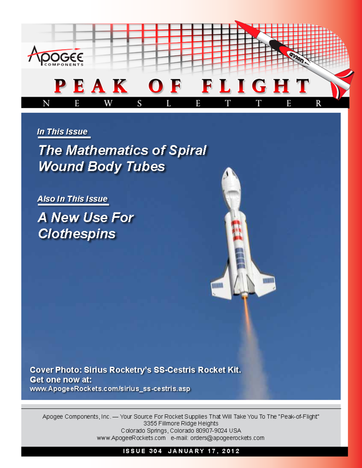 Długość spirali o danej szerokości - ISSUE 304 JANUARY 17, 2012 Apogee ...