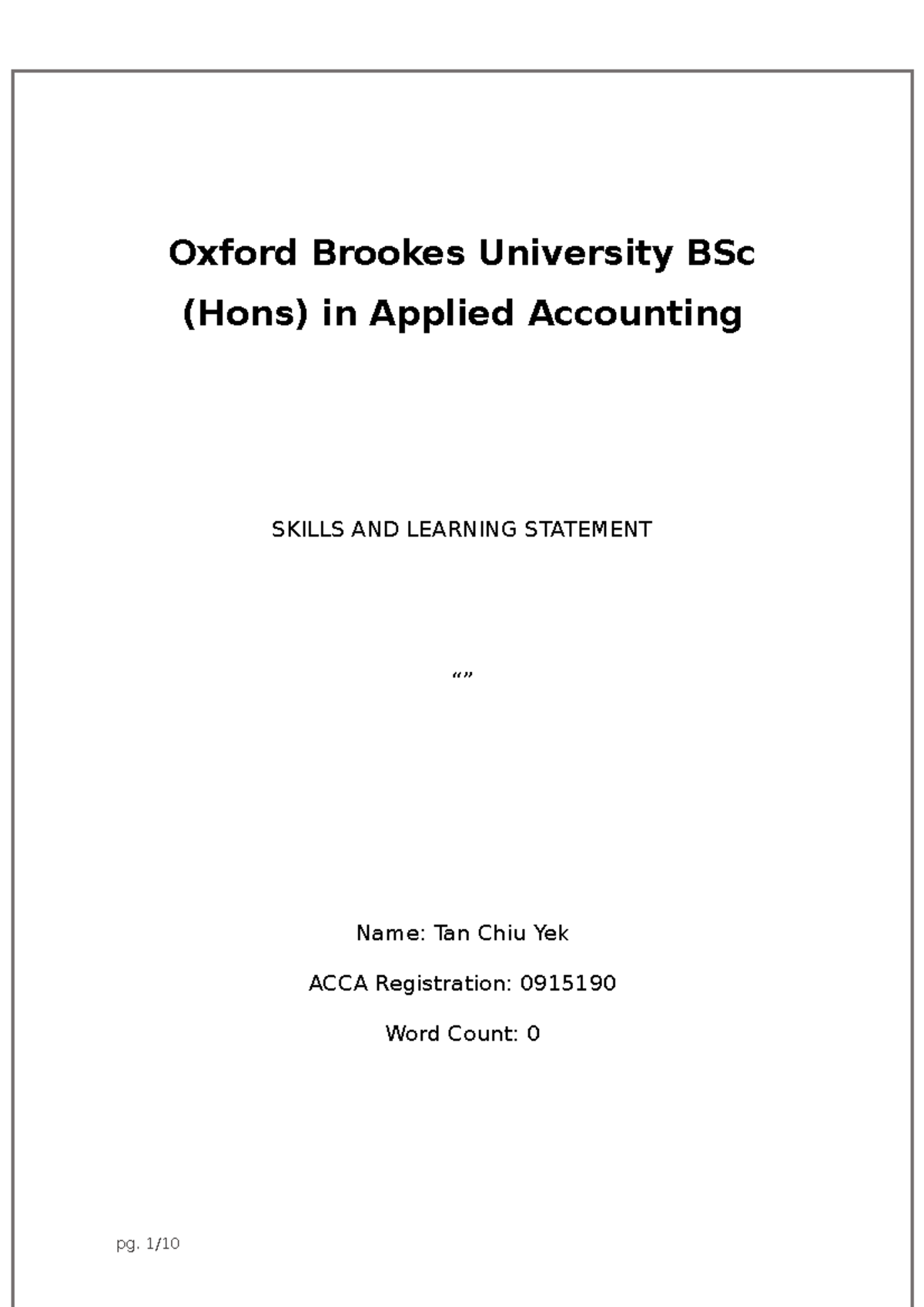 OBU Skills and Leaerning Statement 2nd attempt - Oxford Brookes ...