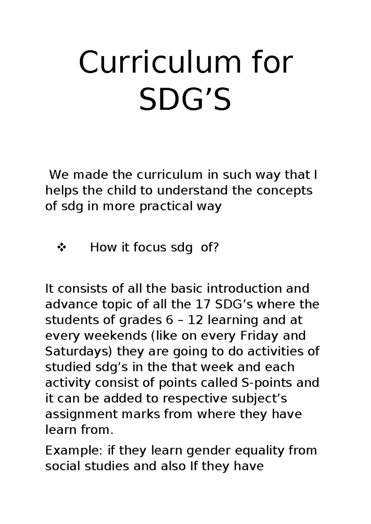 Curriculum for SDG - Summary Proceedings of 1996 IEEE Second International Conference on ...