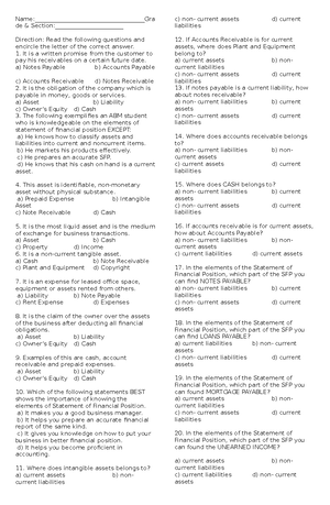 Answer Sheet Module 5 - ANSWER SHEET MODULE 5 Name