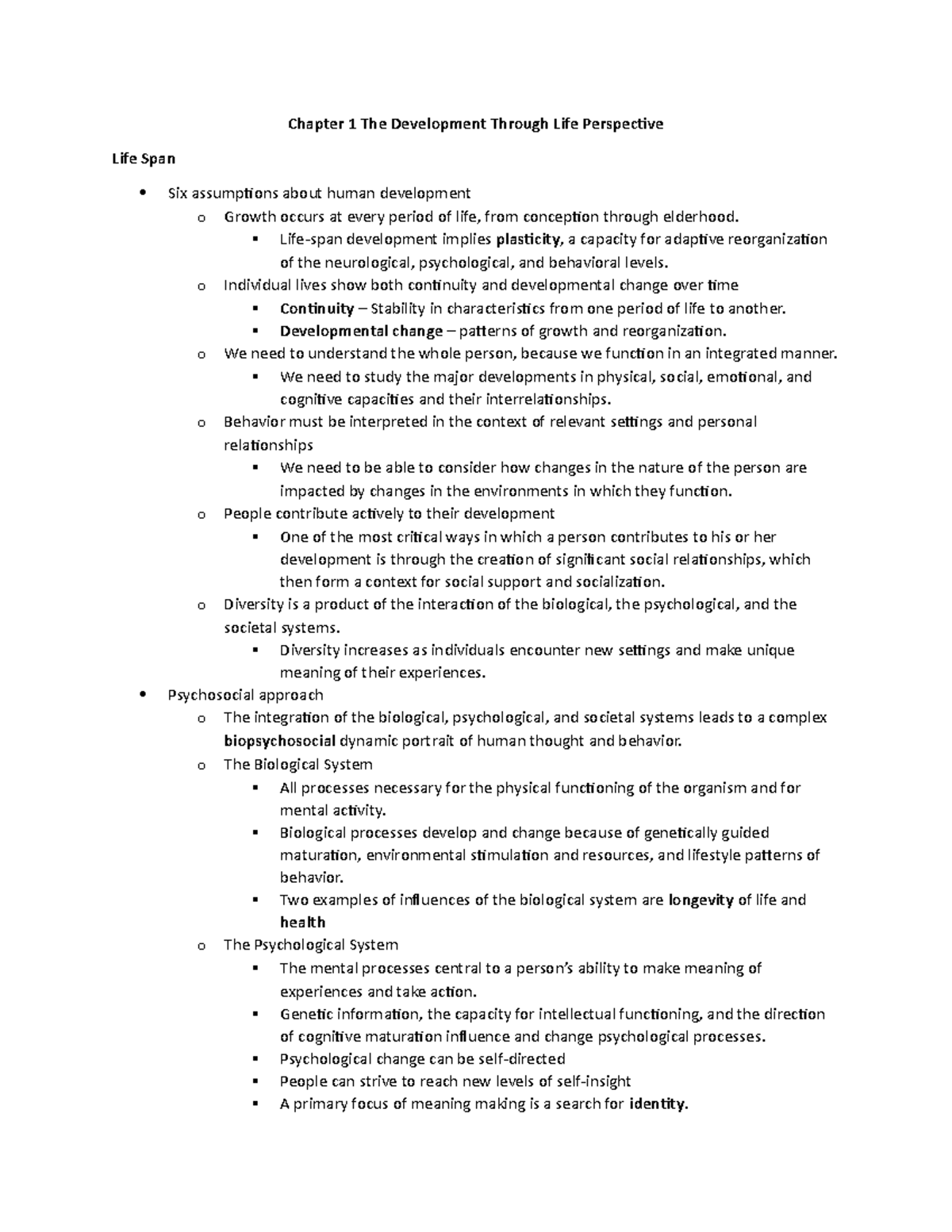 Development Through Life ch. 1-2 notes - Chapter 1 The Development ...