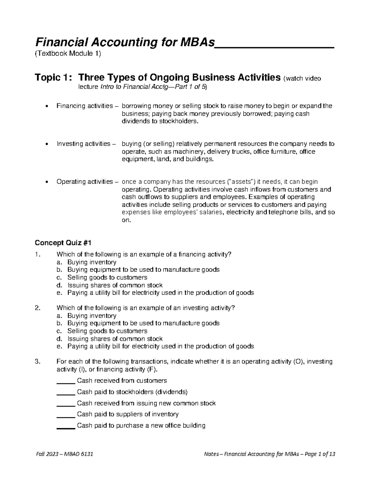 Unit 1 Notes - Financial Accounting for MBAs - Financial Accounting for ...