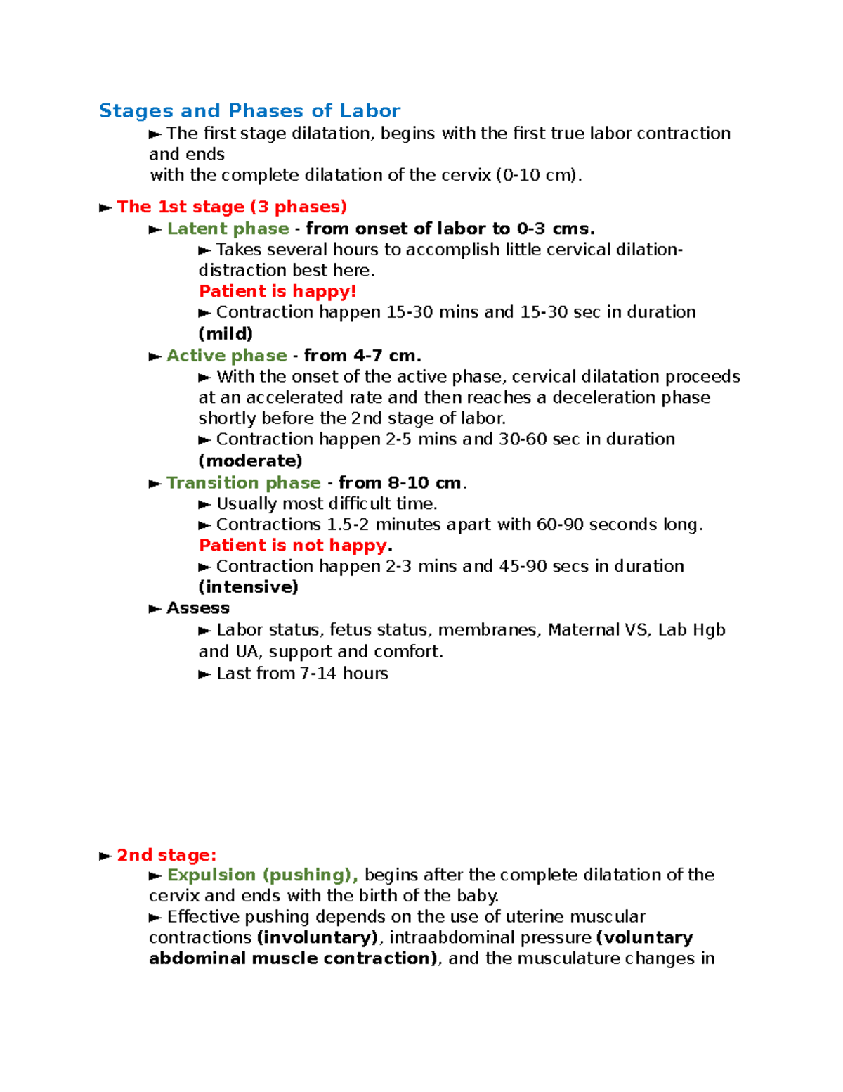 Stages And Phases Of Labor