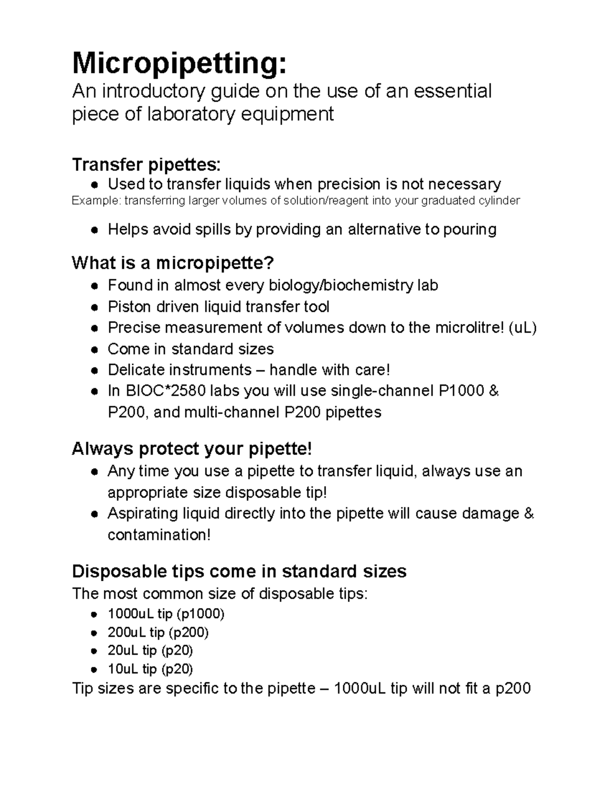 Micropipetting Introduction - Micropipetting: An introductory guide on ...