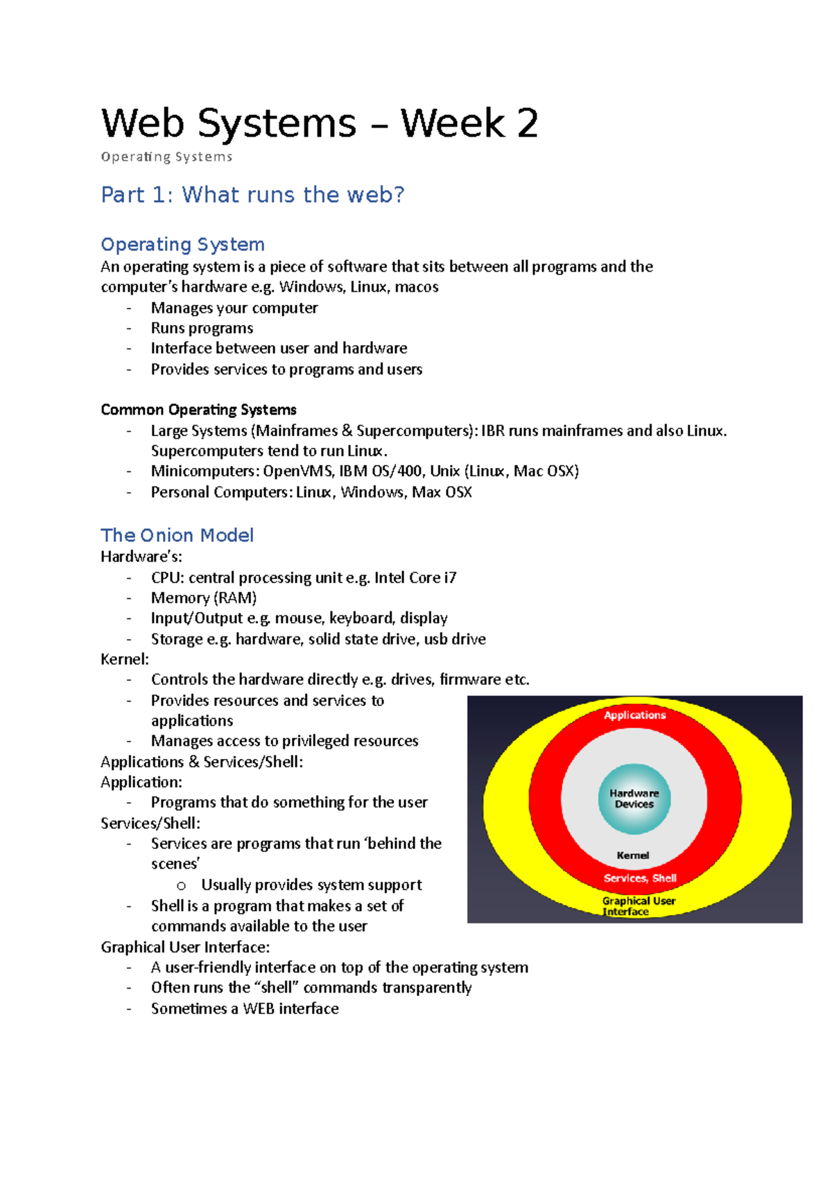 Week 2 Operating Systems 1 Web Systems Week 2 Operating Systems Part 1 What Runs The Web 
