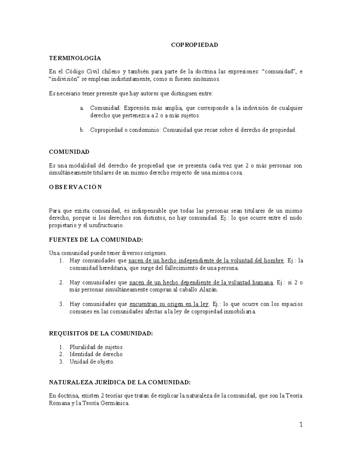 Generalidades copropiedad Bienes 2023 - COPROPIEDAD TERMINOLOGÍA En el ...