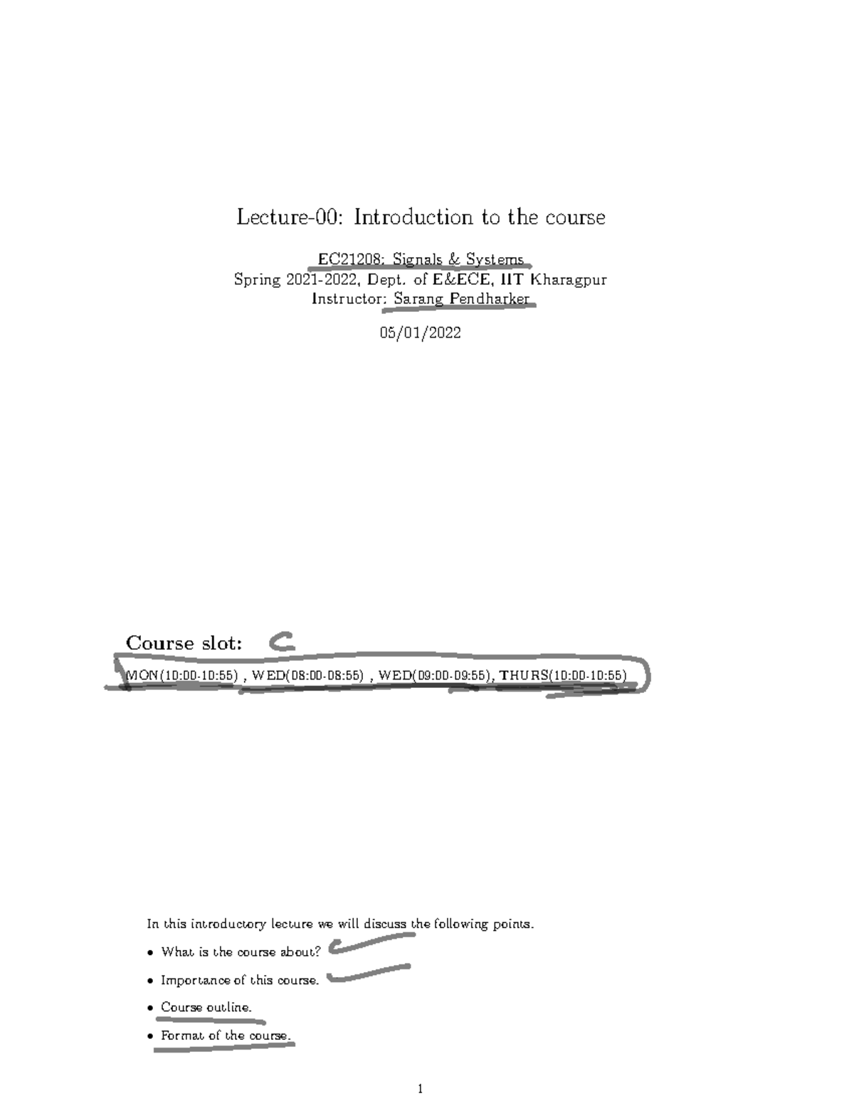 2022 Lecture-00 Introduction to the course pdf - Lecture-00: Introduction to the course EC21208 ...