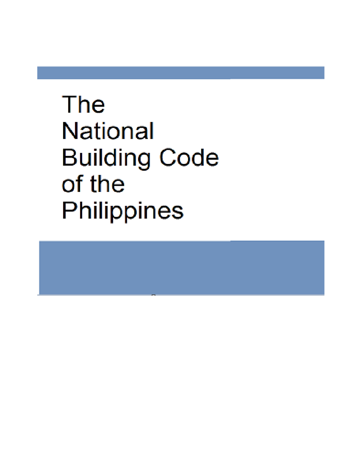 Toaz - National Building Code - Page 1- st FIRST(1 ) DRAFT OF THE PRBoA ...