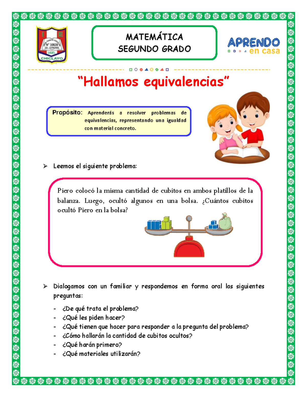 Hallamos Equivalencias- Matemática