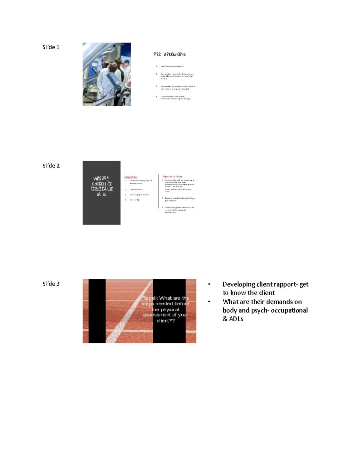 CV Program design - Slide 1 Slide 2 Slide 3 • Developing client rapport ...