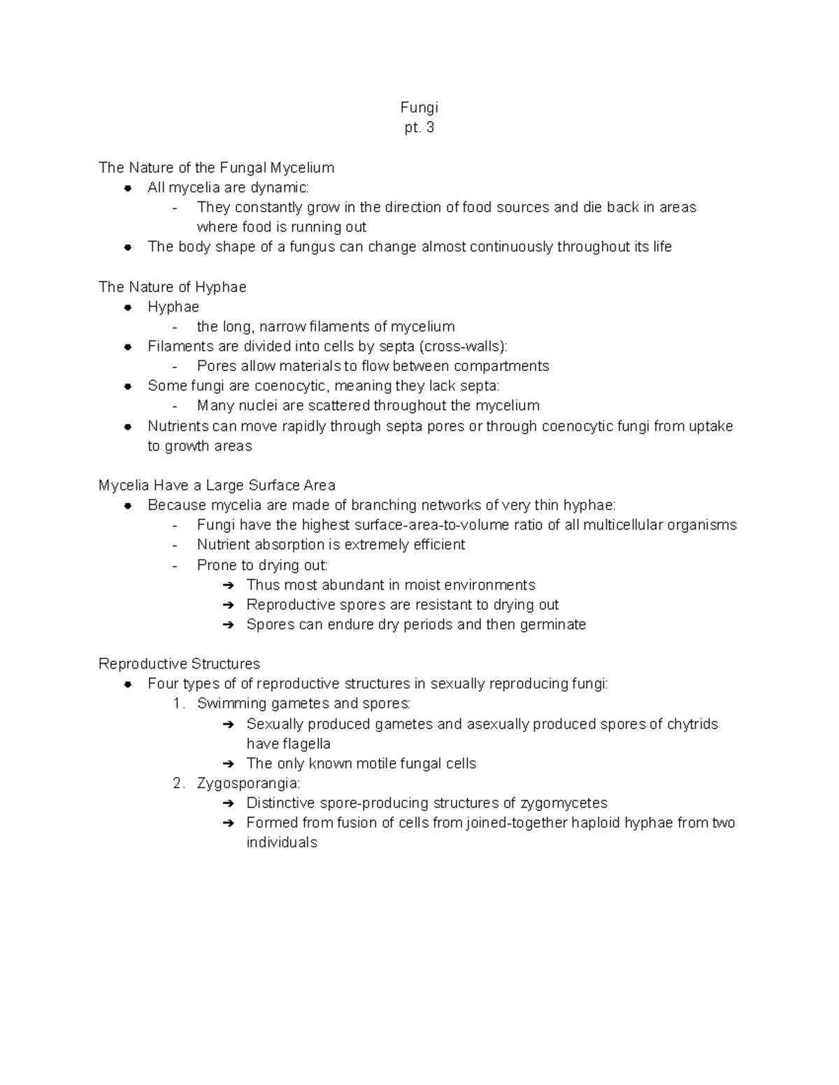 Fungi pt. 3 - Lecture notes 1-20 - Fungi pt. 3 The Nature of the Fungal ...