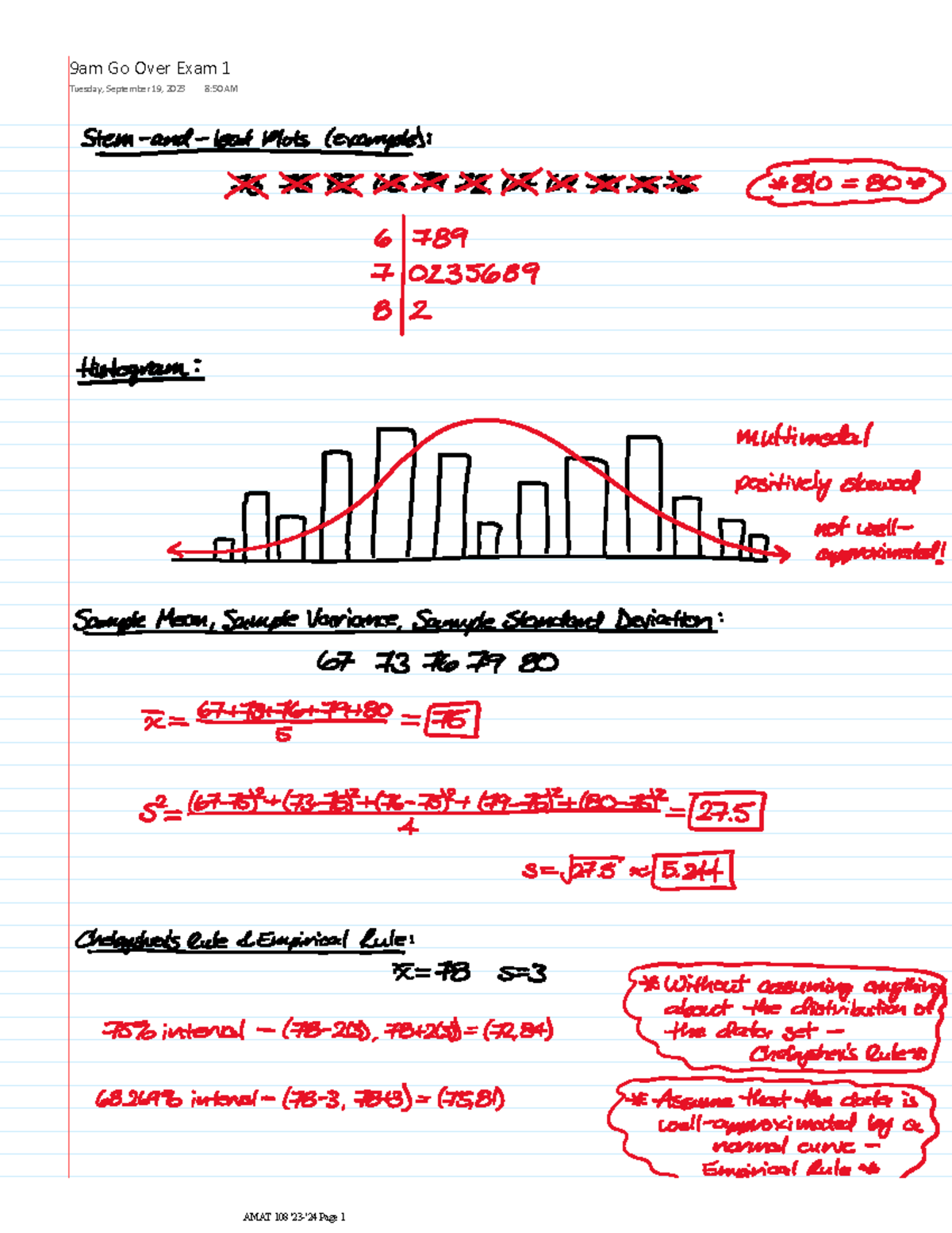 9am Go Over Exam 1 - n/a - ACHM 220 - 9am Go Over Exam 1 Tuesday ...