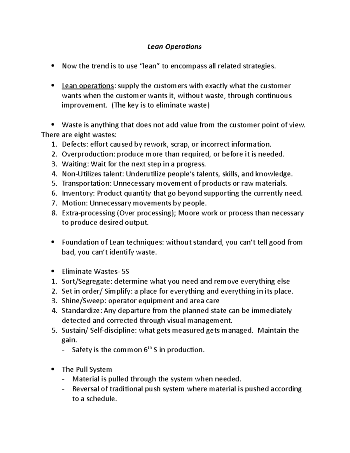 Lean Operations - Dr. Miao Bai - Lean Operations Now the trend is to ...